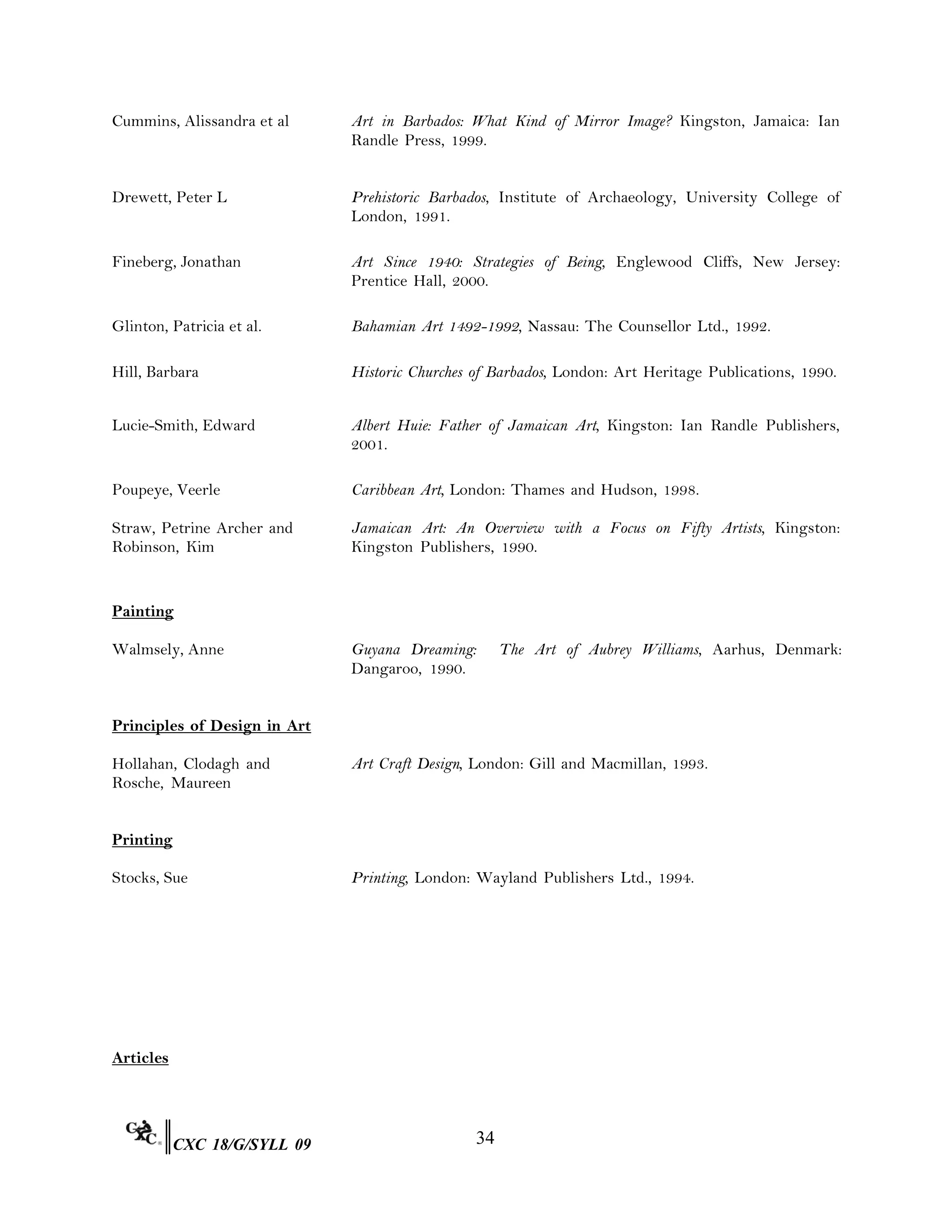 Csec visual arts syllabus | PDF