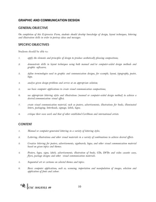 Csec visual arts syllabus | PDF