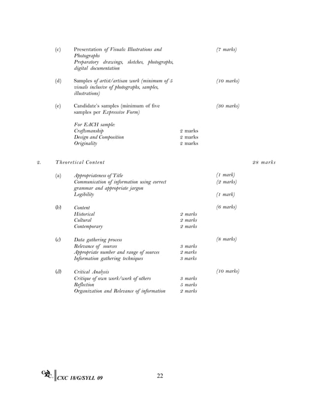 Csec visual arts syllabus | PDF