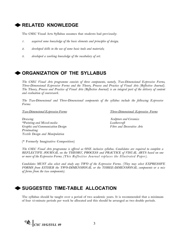 Csec visual arts syllabus | PDF