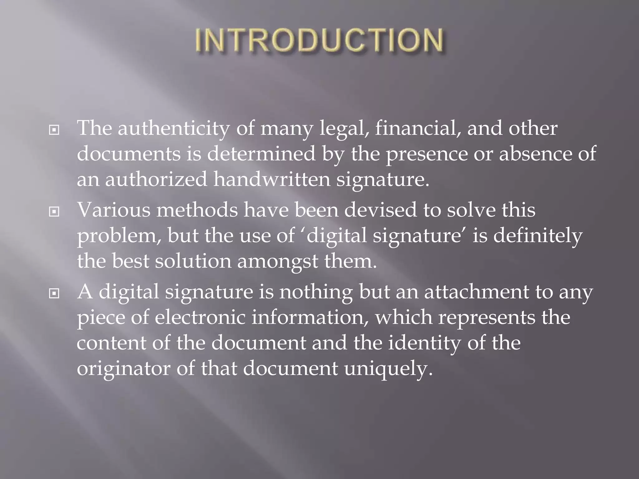 Digital Signature ppt | PPTX