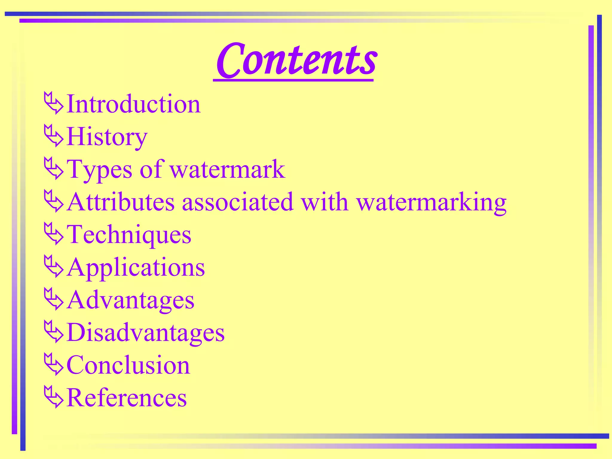 Digital Watermarking Report | PPTX