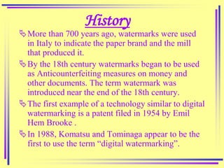 Digital Watermarking Report | PPTX