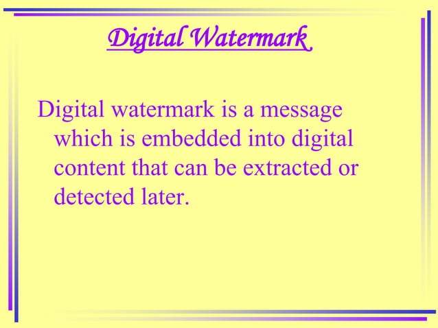 Digital Watermarking Report | PPTX