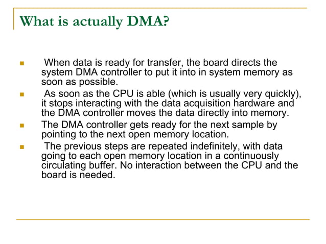 Direct Memory Access ppt | PPTX | Computer Peripherals | Computing