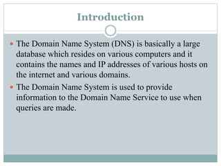 Domain Name System ppt | PPTX