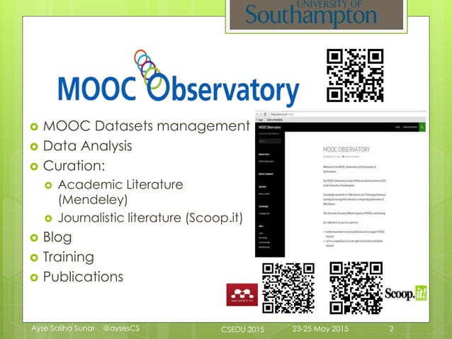 CSEDU2015 - MOOC Personalisation | PPT