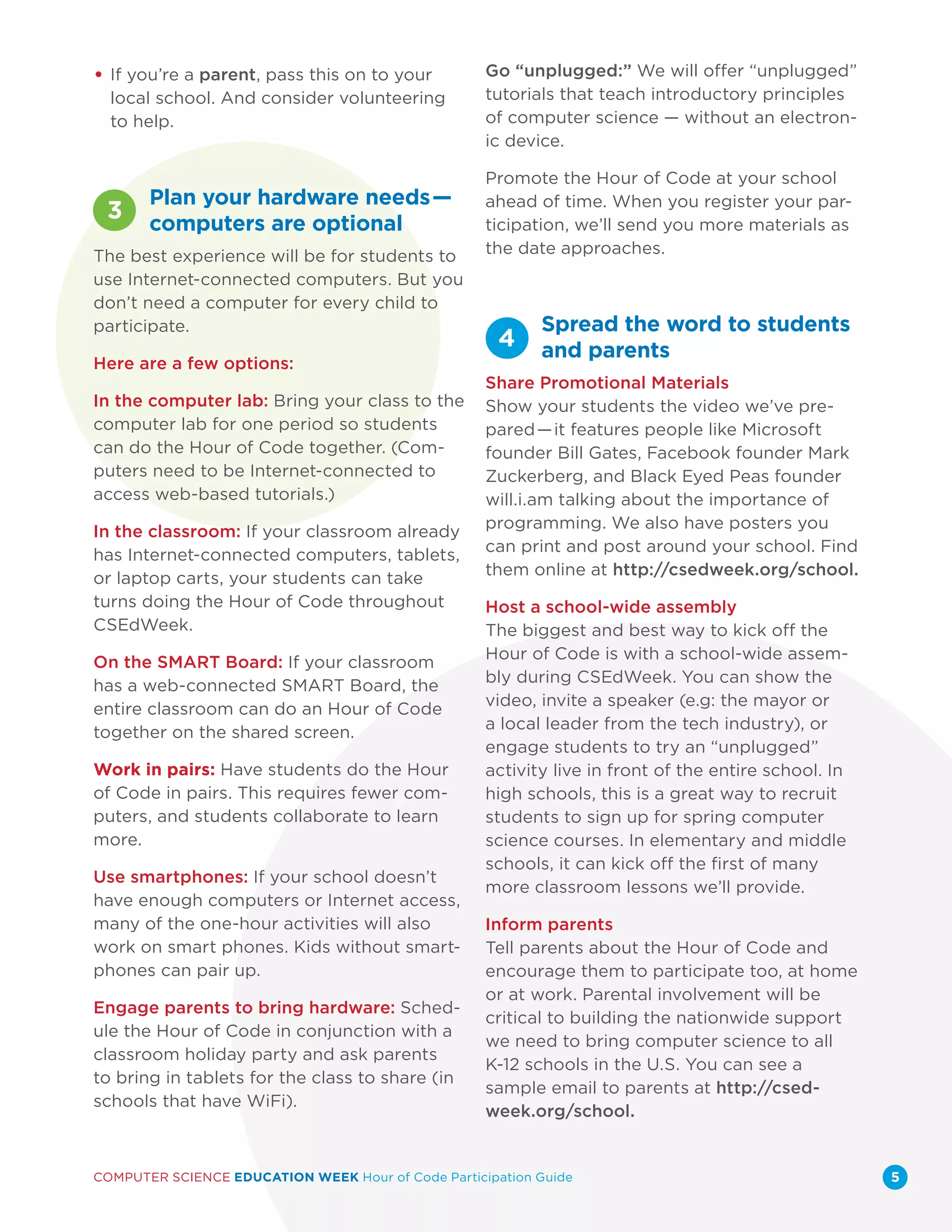 Cs ed week handout | PDF