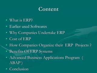 Enterprise Resource Planning ppt | PPT