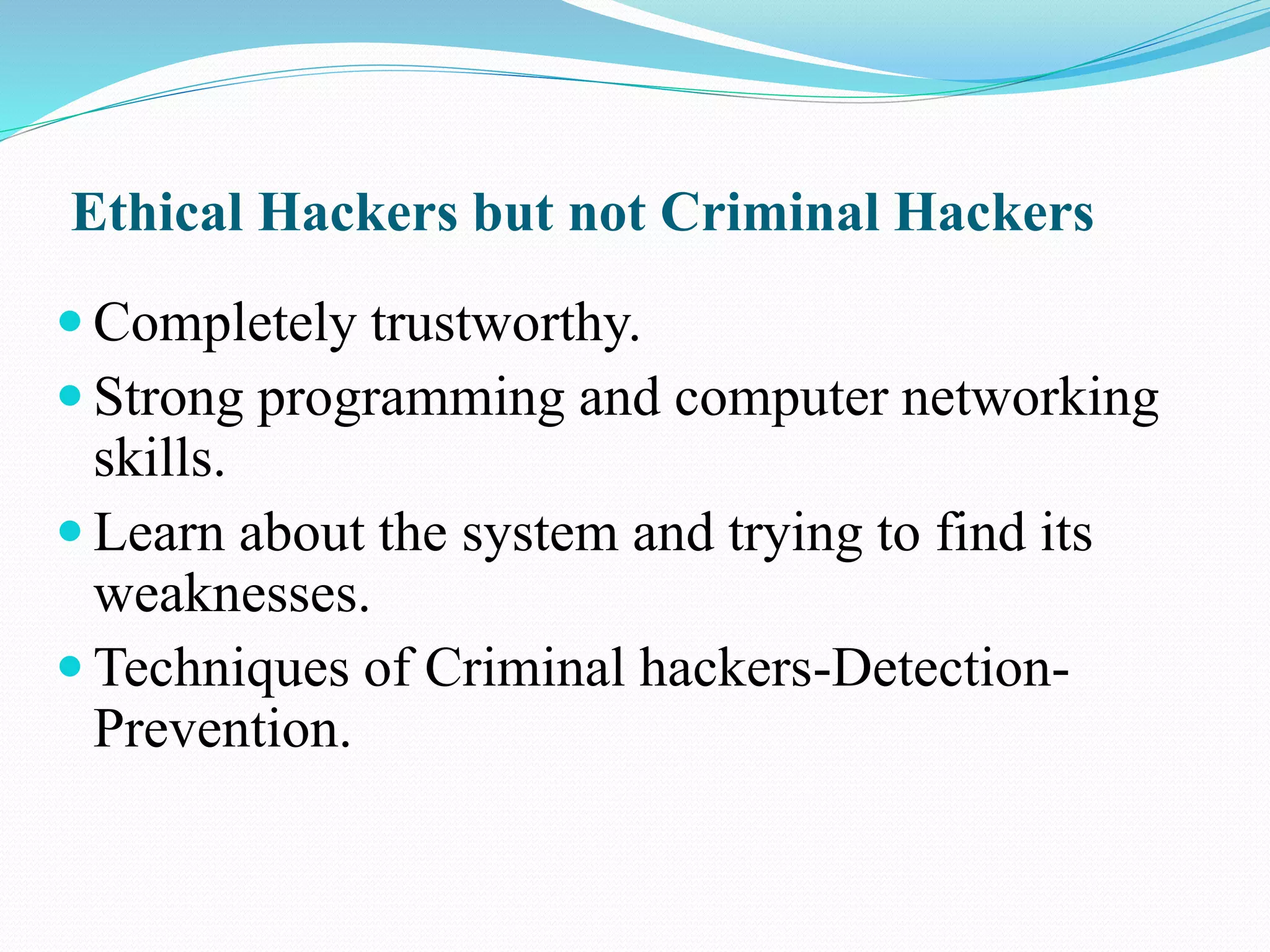 Presentation on Ethical Hacking ppt | PPTX