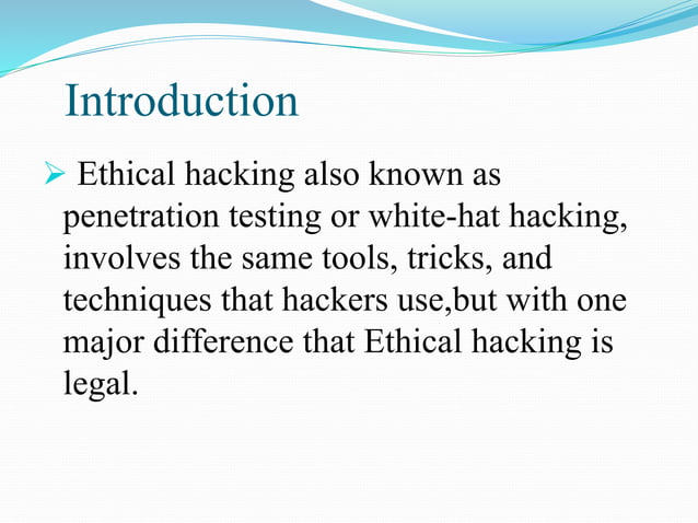 Presentation on Ethical Hacking ppt | PPTX