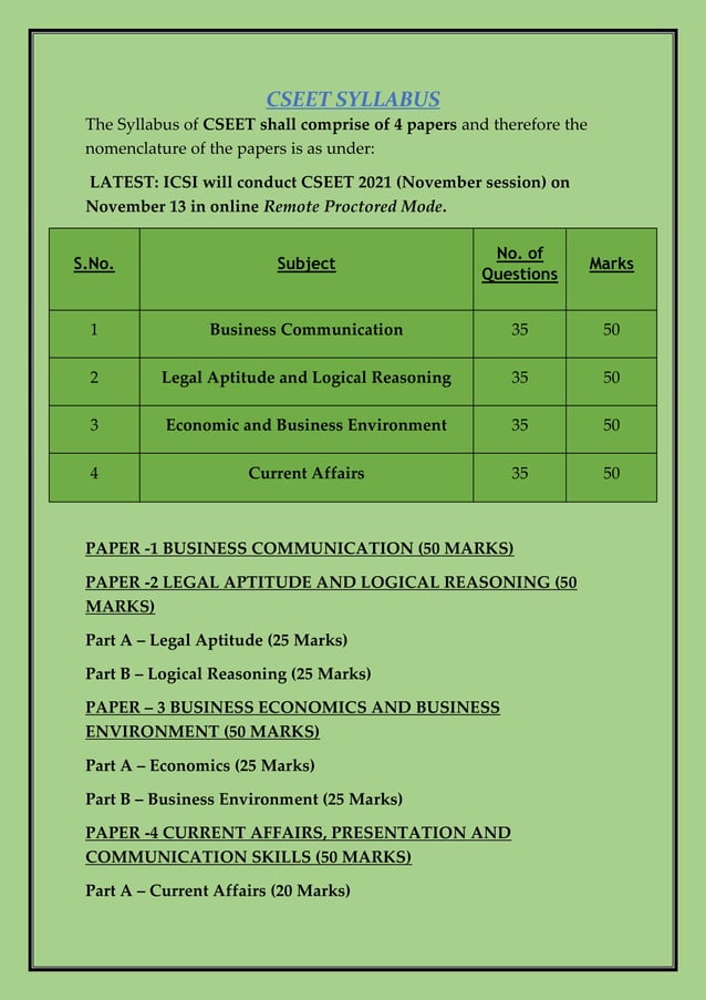 Cseet syllabus | PDF