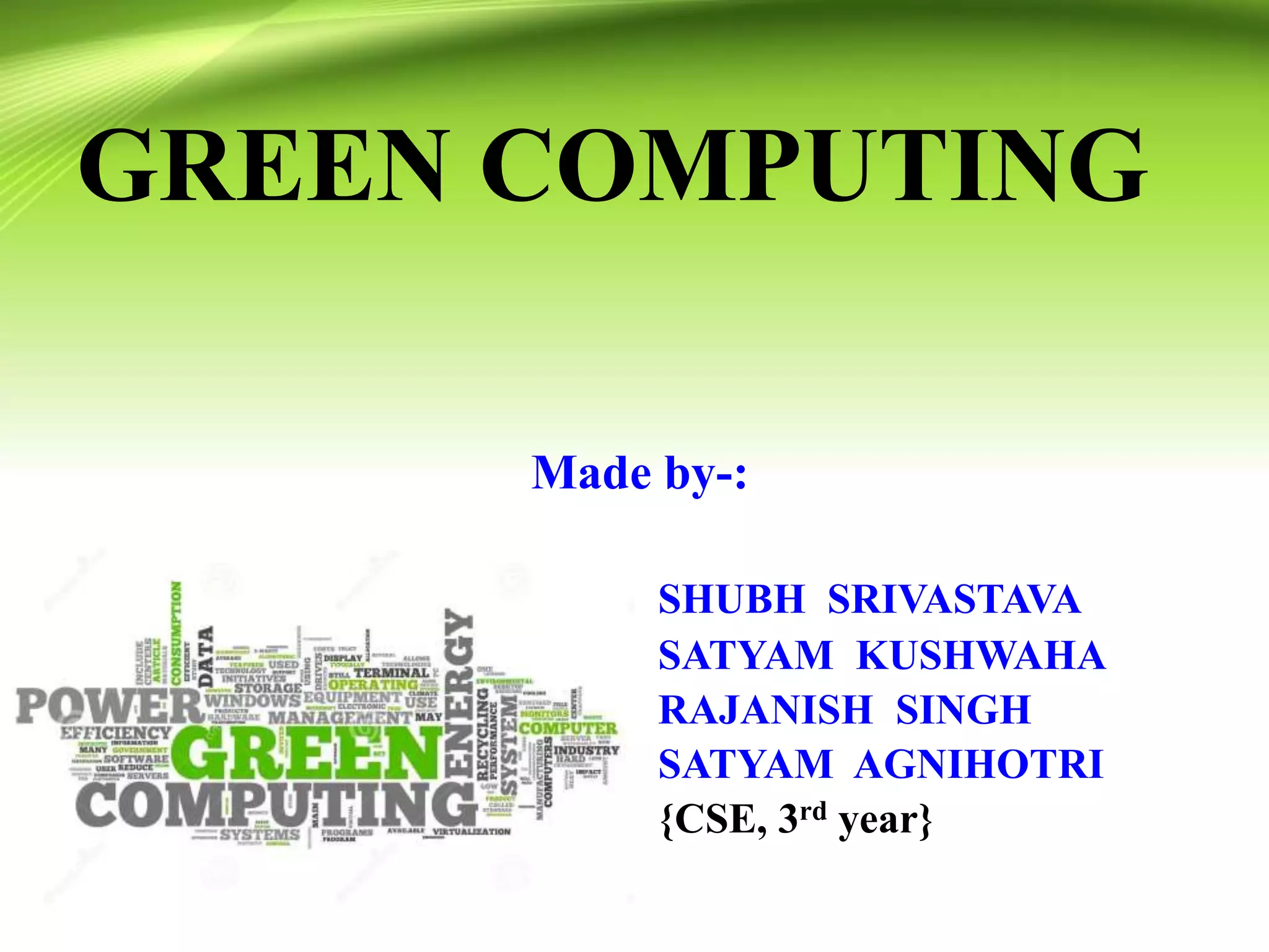 green computing ppt | PPTX