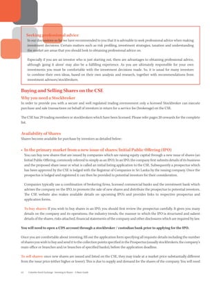 CSE - Basic Guide in Investing in Shares | PDF