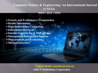 call for paper - Computer Science & Engineering: An International ...