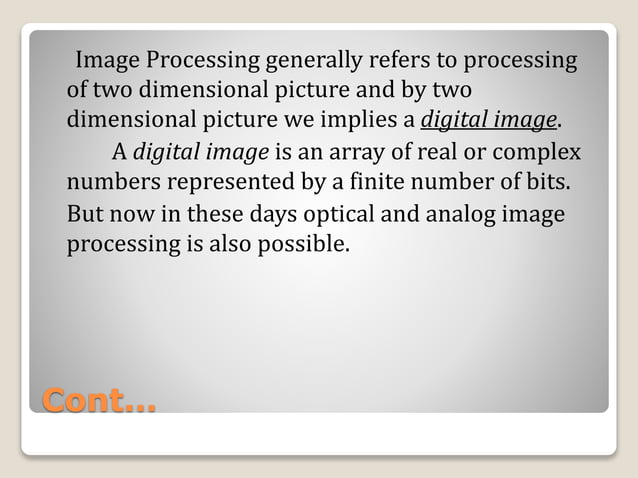 Cse image processing ppt | PPTX