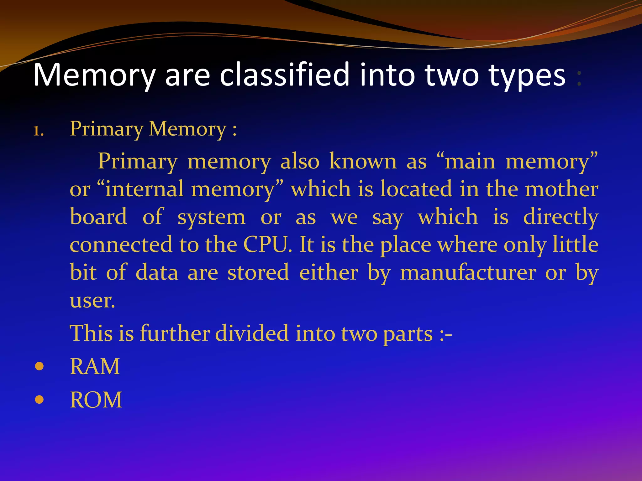 memory organization of a computer | PPTX