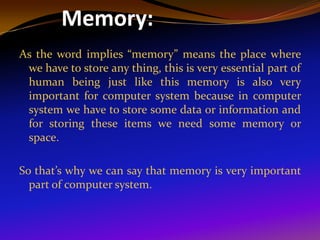 memory organization of a computer | PPT