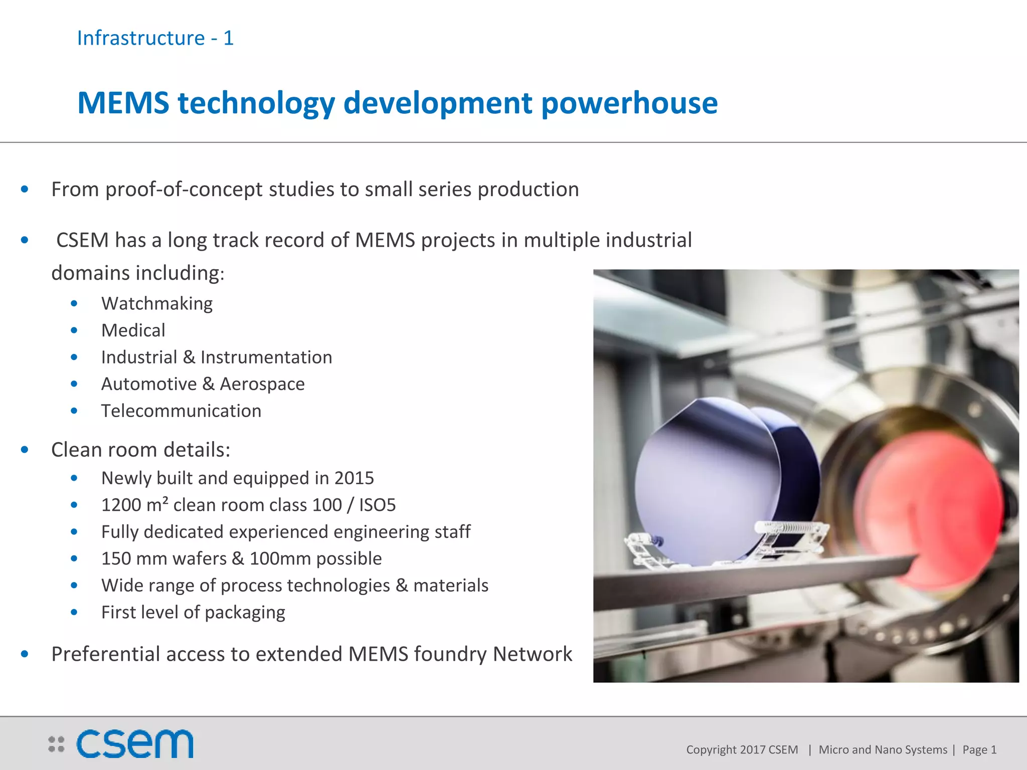 MEMS capability @ CSEM | PDF
