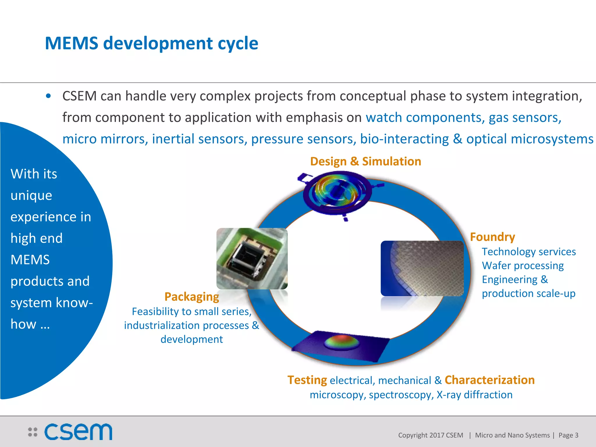 MEMS capability @ CSEM | PDF