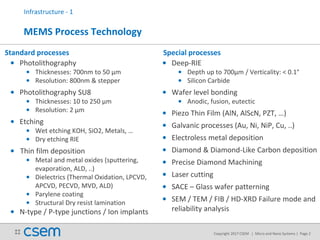 MEMS capability @ CSEM | PDF