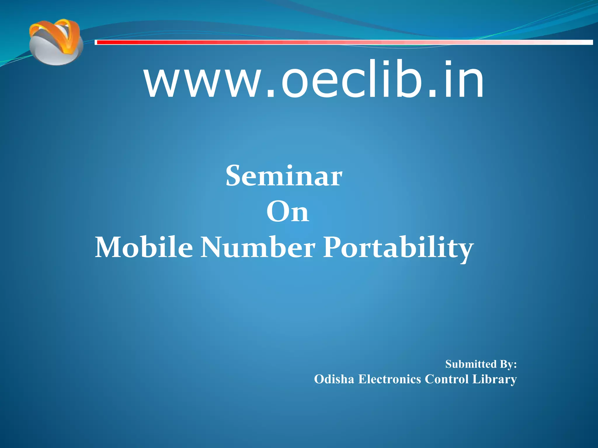 Mobile Number Portability ppt | PPTX