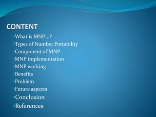Mobile Number Portability ppt | PPTX