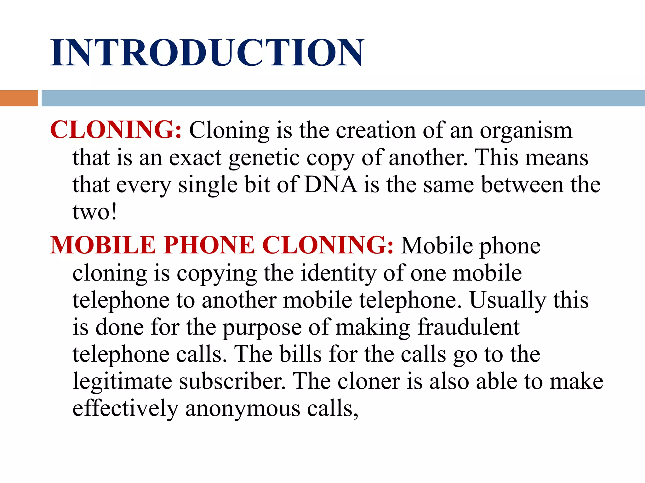 Mobile Phone Cloning | PPTX