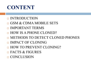 Mobile Phone Cloning | PPTX