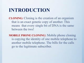 Cse mobile phone cloning ppt | PPTX