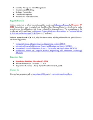 CFP - 11th International Conference on Computer Science and Engineering ...