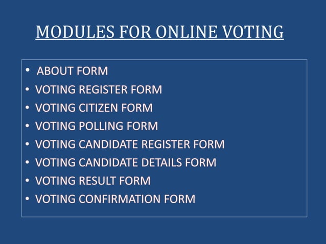 Online Voting System ppt | PPTX | Technology & Computing