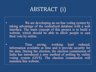 Online Voting System ppt | PPTX
