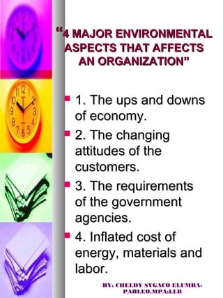SOCIO-ECONOMIC AND ENVIRONMENTAL ASPECT OF AN ORGANIZATION | PPT