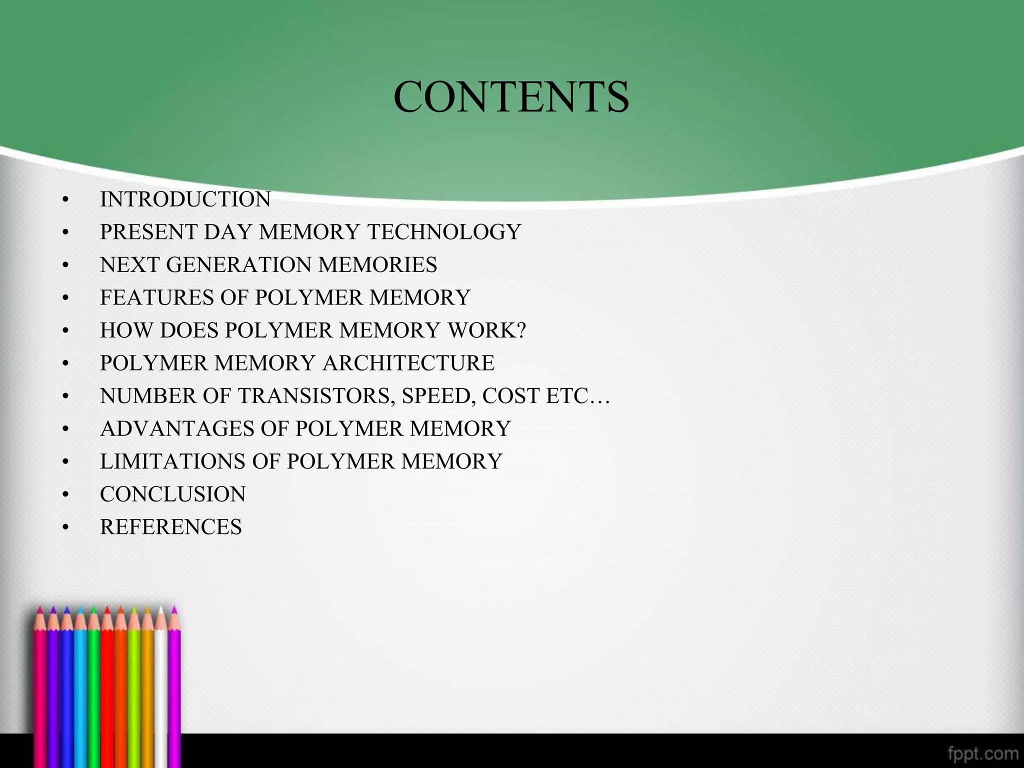 Polymer Memory ppt | PPTX