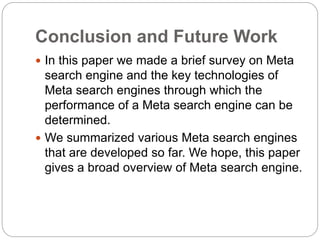 Meta search engines | PPTX