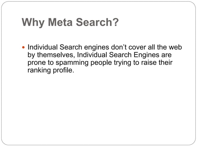 Meta search engines | PPTX | Search | Internet