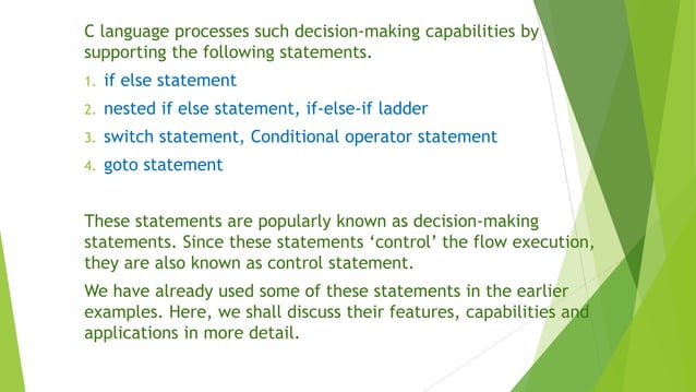 Control Statement programming | PPT