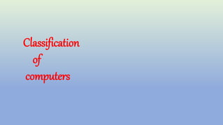 Classification of Computers ; Computers Impact on Society | PPTX | Computing | Technology ...