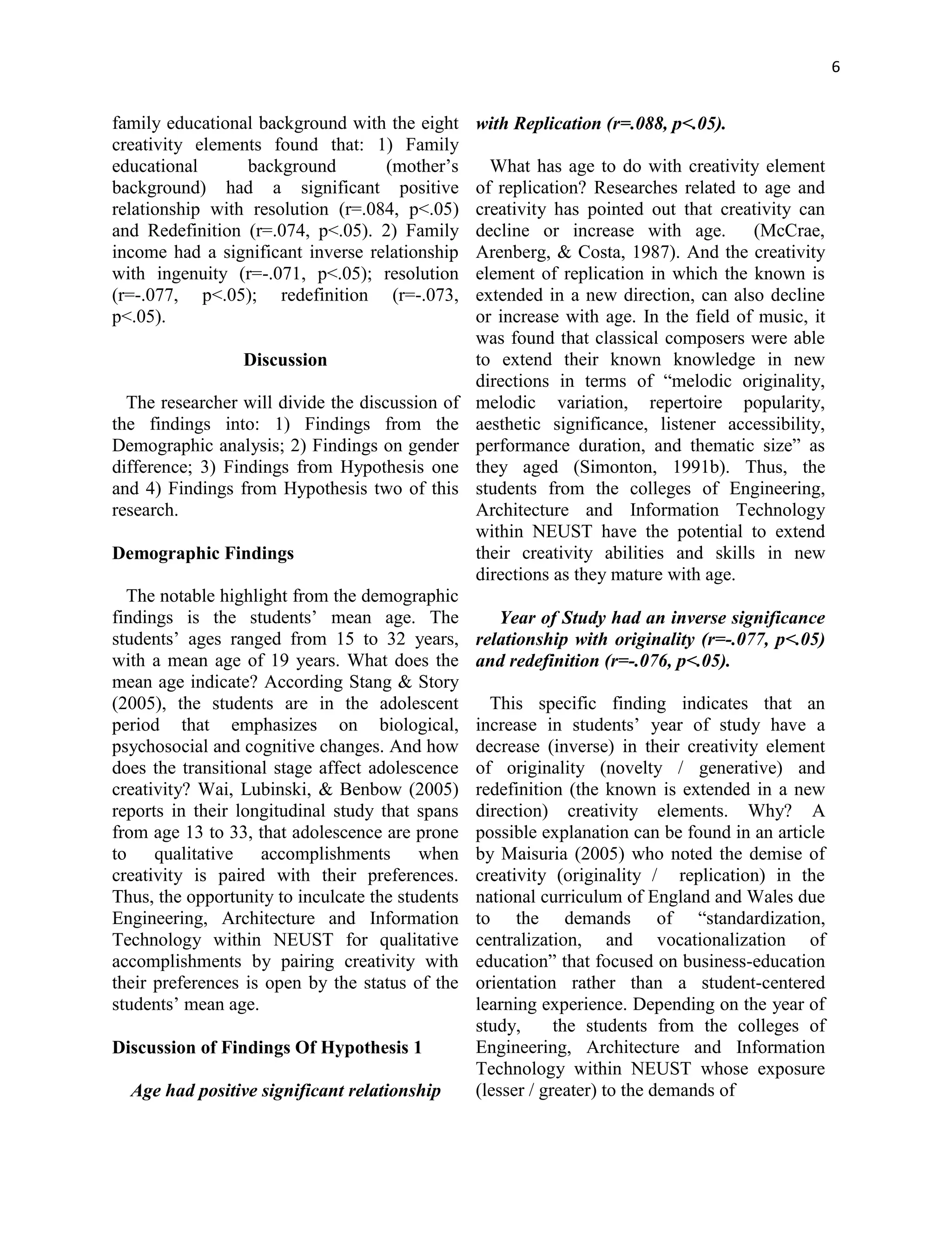 CREATIVITY SELECTED ELEMENTS QUESTIONNAIRE (CSEQ): A CREATIVE ...