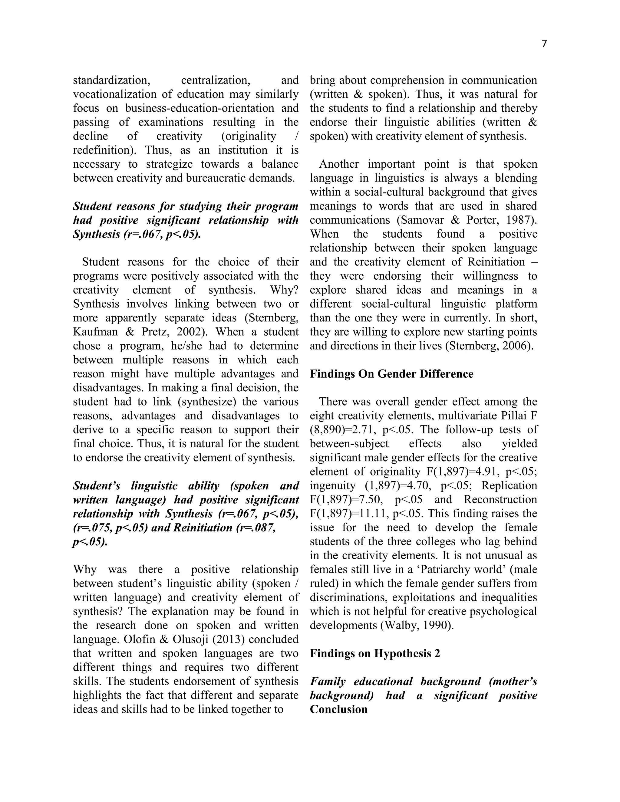 CREATIVITY SELECTED ELEMENTS QUESTIONNAIRE (CSEQ): A CREATIVE ...