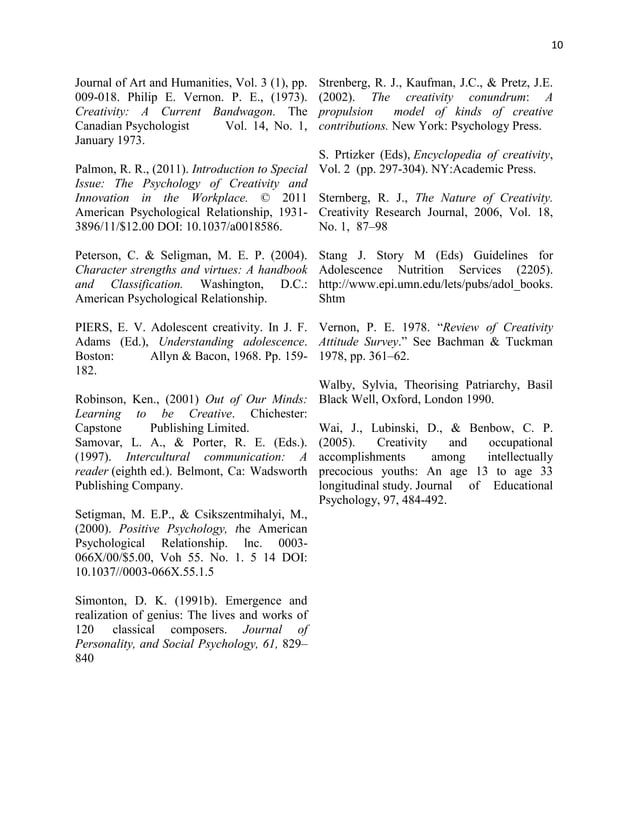 CREATIVITY SELECTED ELEMENTS QUESTIONNAIRE (CSEQ): A CREATIVE ...