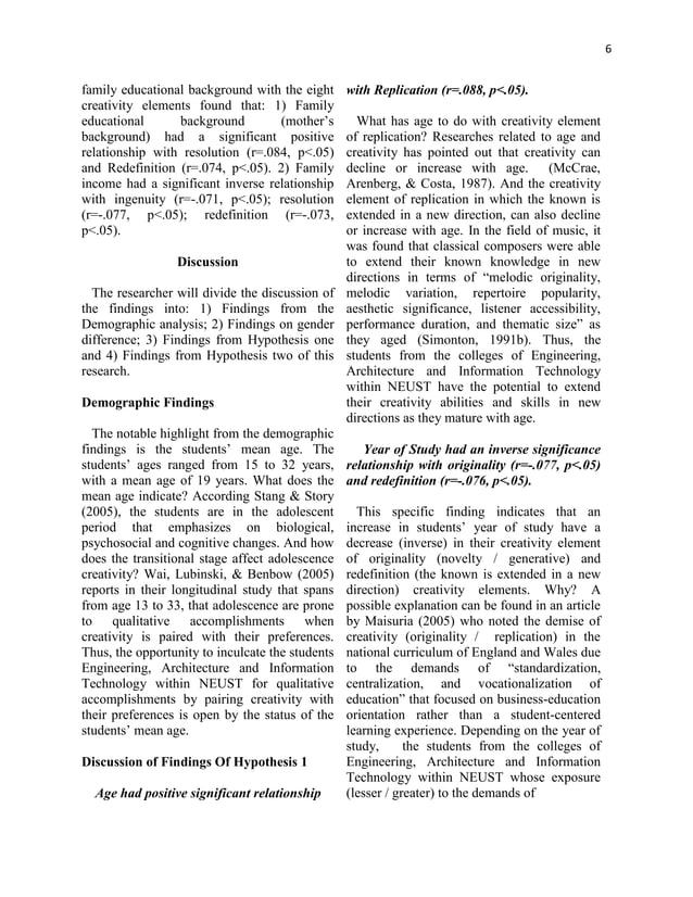 CREATIVITY SELECTED ELEMENTS QUESTIONNAIRE (CSEQ): A CREATIVE ...