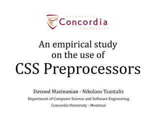 An Empirical Study on the Use of CSS Preprocessors | PPT