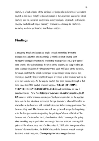 Chittagong stock exchange report | DOCX