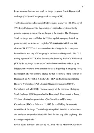 Chittagong stock exchange report | DOCX