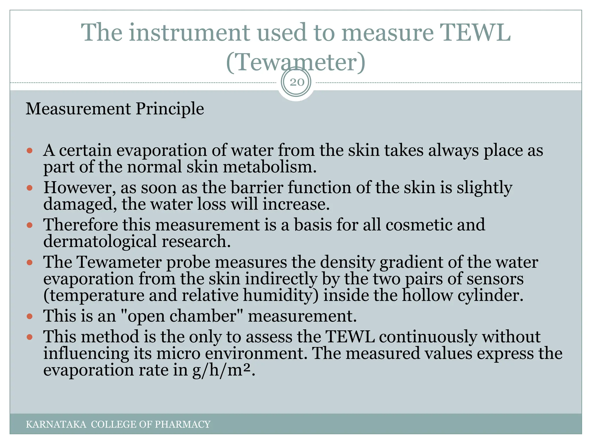 SUBUMETER, CORNEOMETER, TEWL,m.pharm analysis, pharmaceutical analysis ...