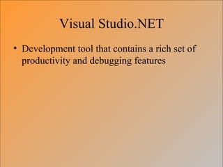 Introduction to .NET Framework | PPT