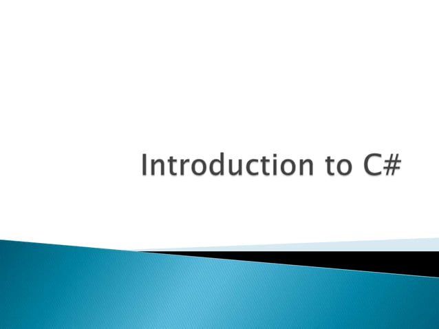Introduction to C# | PPT