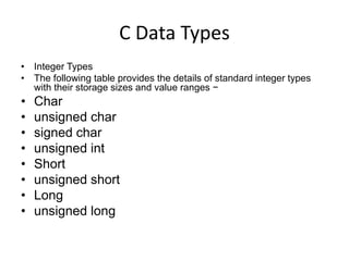 C Session 2.pptx for engninering students | PPT